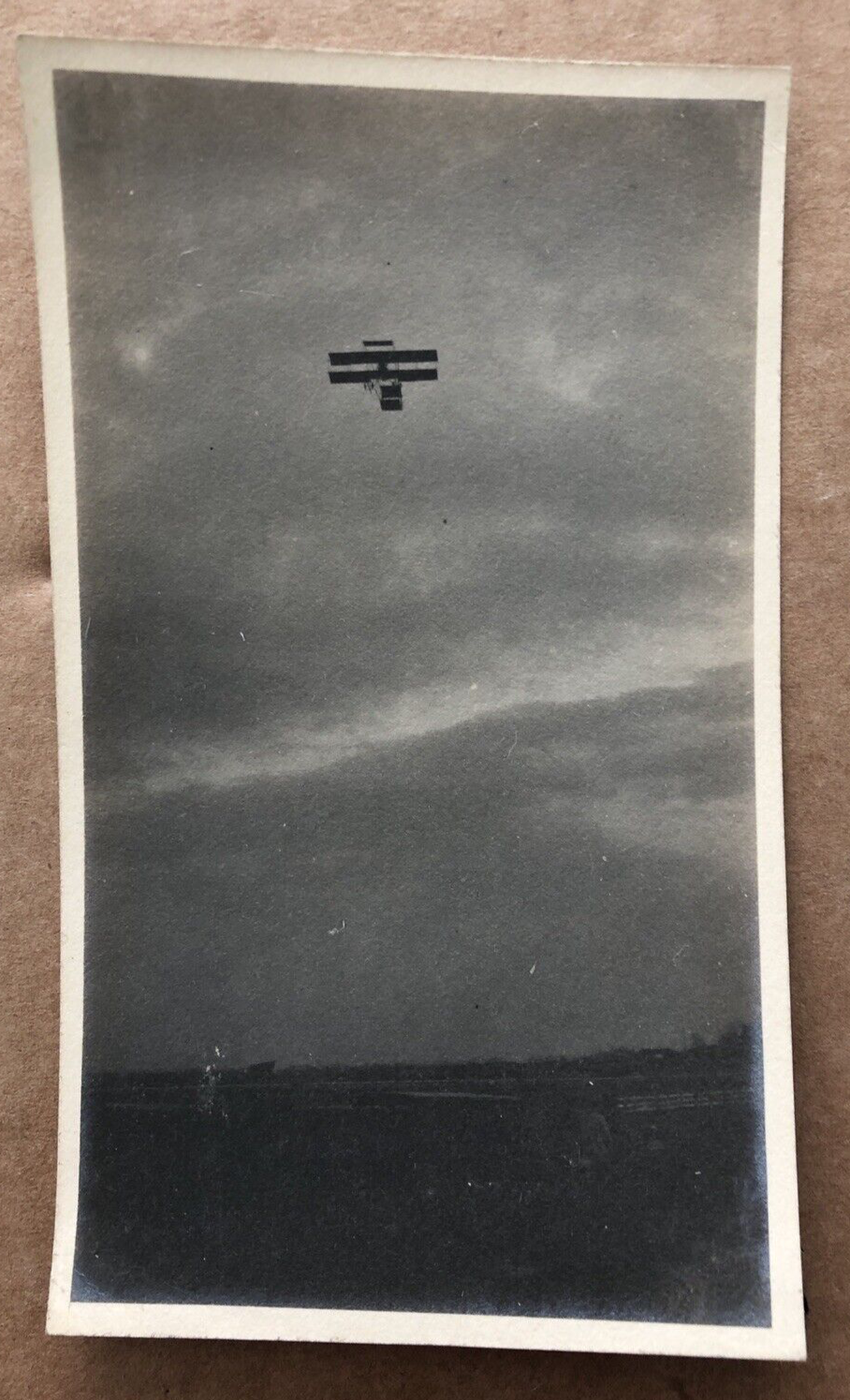 VIntage PHOTO Bi-plane Airship Air Plane Primitive AERIAL VIEW sky ...
