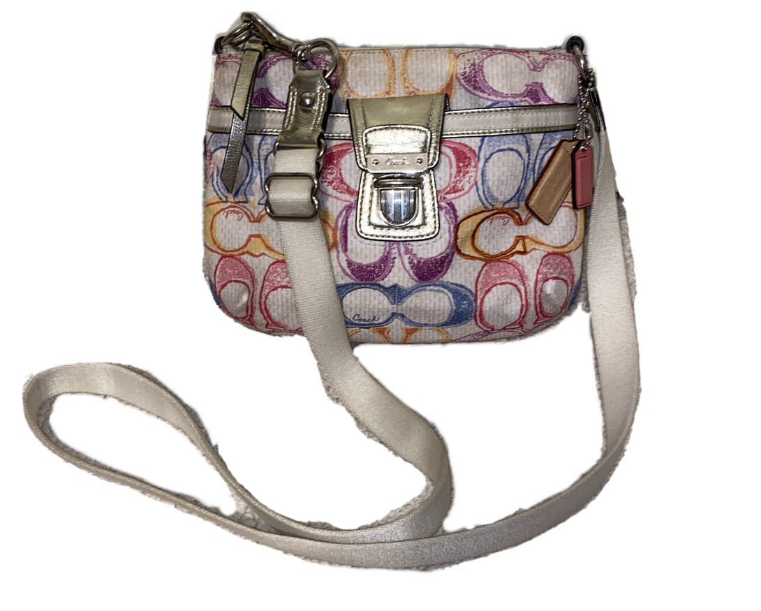 Coach Mini Crossbody Satchel Multicolor Signature Canvas | eBay