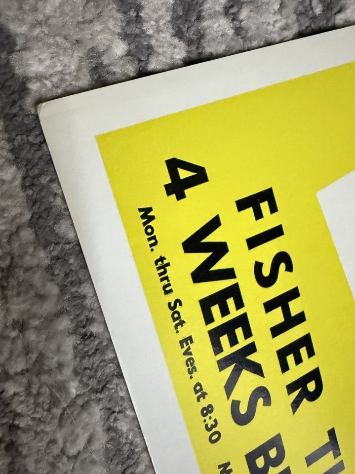 Fisher theatre 1965 poster comedy “ANY WEDNESDAY” Larry Parks, Monica ...