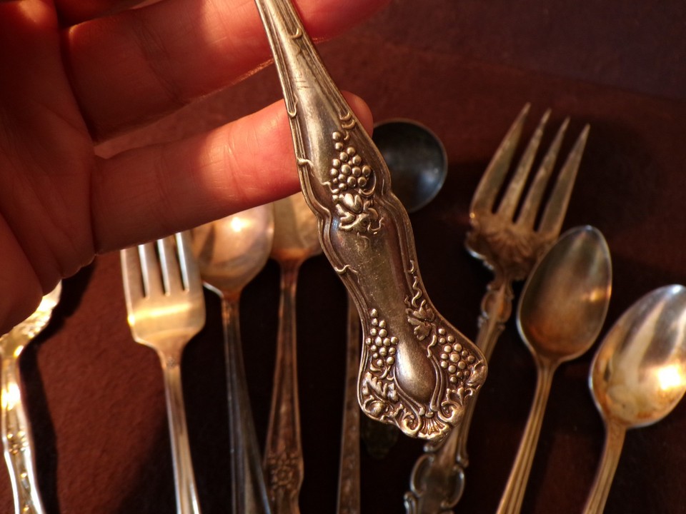 Lot of 10 pcs. Fancy Antique and Vintage Silver-Plated Flatware Various ...