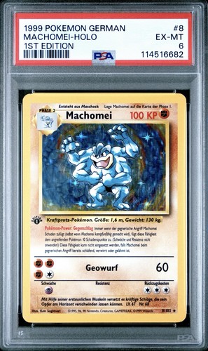 1999 Pokemon GERMAN 1st Edition Base Set Machomei-Machamp Holo 8/102 ...