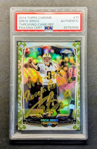 DREW BREES Auto 2014 Topps Chrome Camo Refractor "Rough Riders" Gold ...