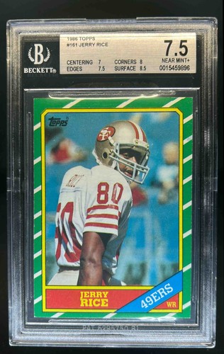 1986 Topps Jerry Rice Rookie RC #161 49ers BGS 7.5 | eBay