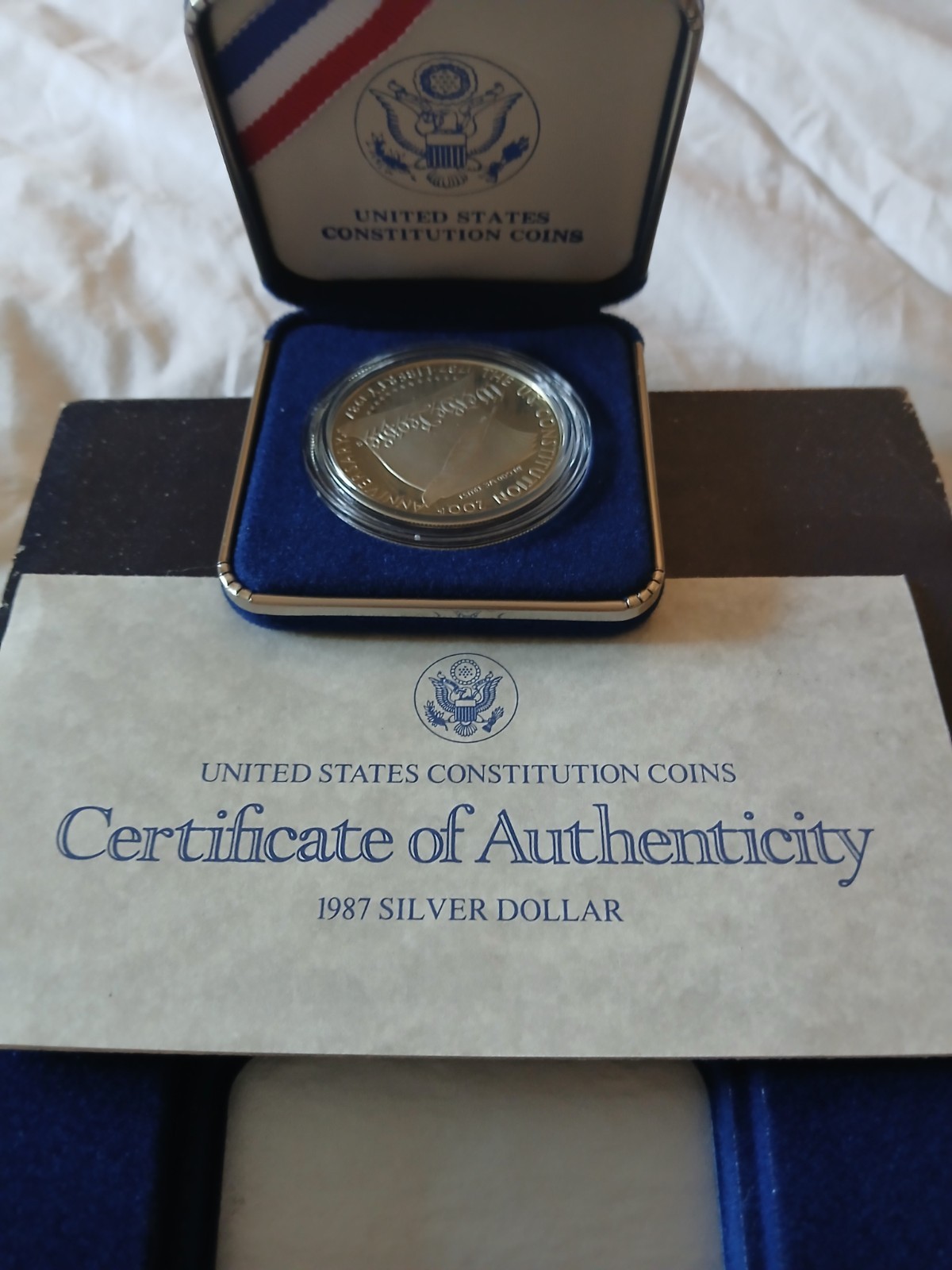 1987 S US Mint Constitution Proof Silver Dollar Commemorative $1 Coin ...