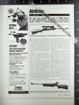 1984 RWS model 6GS 45S 24 26 45 air pistol gun rifle BB pellet ad ...