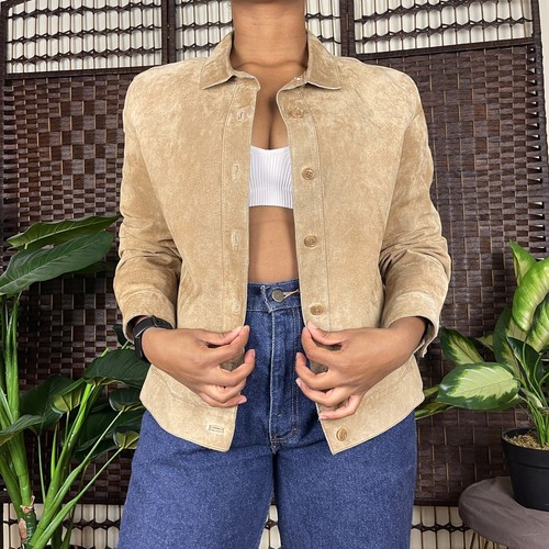 Vintage Tan Brown 100% Suede Leather Issac Mizrahi Jacket Sz L | eBay