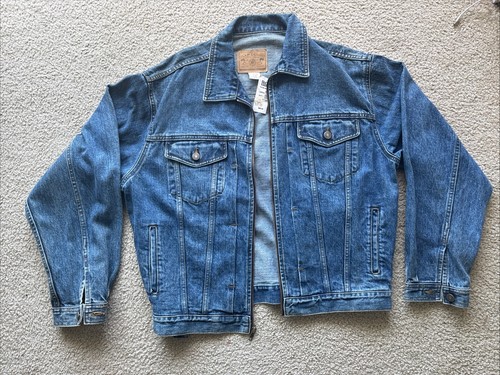 VTG Gap Denim Jacket Men Large Pioneer Blue Wash Jean 80's New With Tag ...