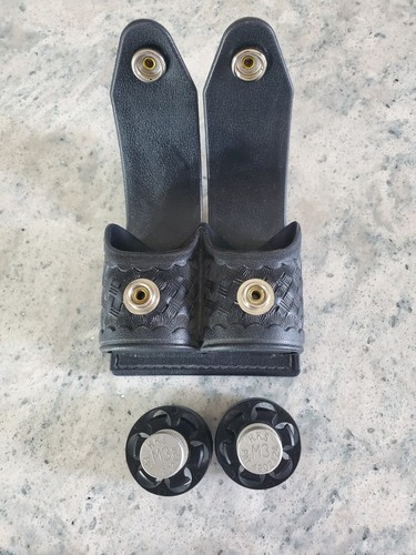 (2) HKS M3 SPEEDLOADERS AND HKS 203 MED SPEEDLOADER LEATHER DOUBLE ...