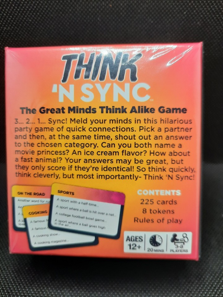 NEW - Think 'N Sync - The Great Minds Think Alike Game Card Game ...
