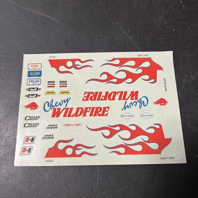 Vintage Early Model Kit Decal Sheet Ertl Chevy Wildfire | eBay