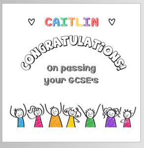 Congratulations on passing your GCSE's GCSE personalised card well done ...