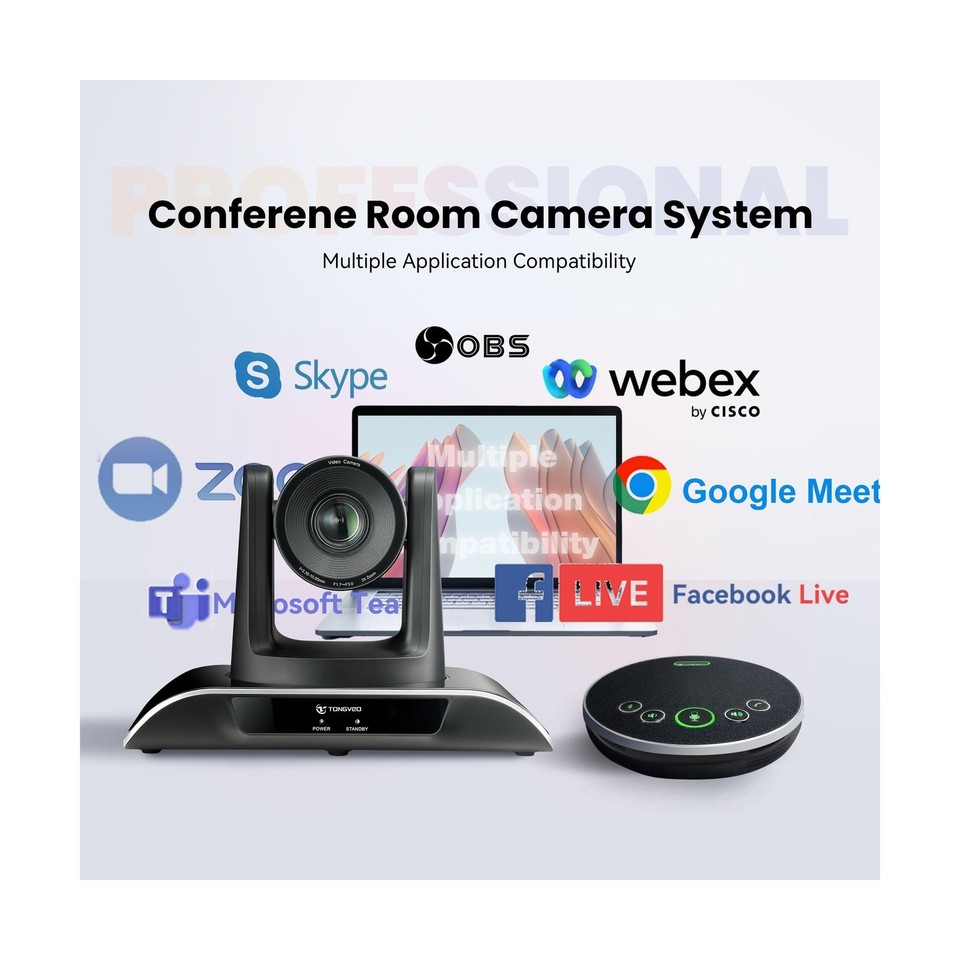 All-in-One Conference Room Video Camera System Bundle HD 1080P 60fps 3X ...