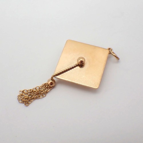Graduation Cap Pendant Charm 14K Yellow Gold | eBay