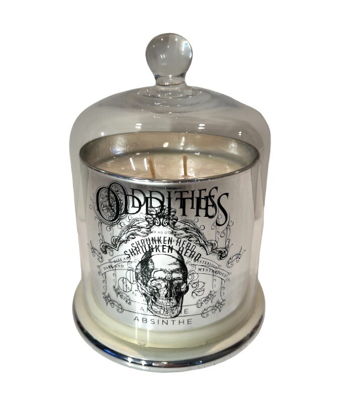 DW Home Candle Absinthe Scented Glass Dome; Oddities, Shrunken Head ...
