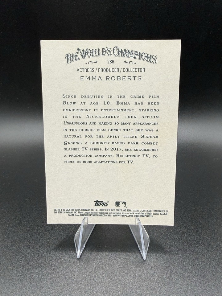 2025 Topps Allen & Ginter Black Foil Filigree /10 Emma Roberts #286 ...