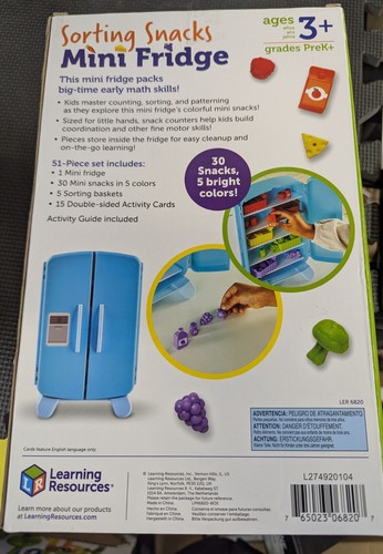 Learning Resources Sorting Snacks Mini Fridge - Play Food, Toddler ...