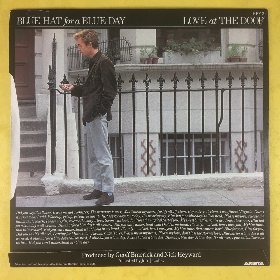 Nick Heyward - Bleu Chapeau For A Bleu Jour - Arista HEY-3 Jukebox ...