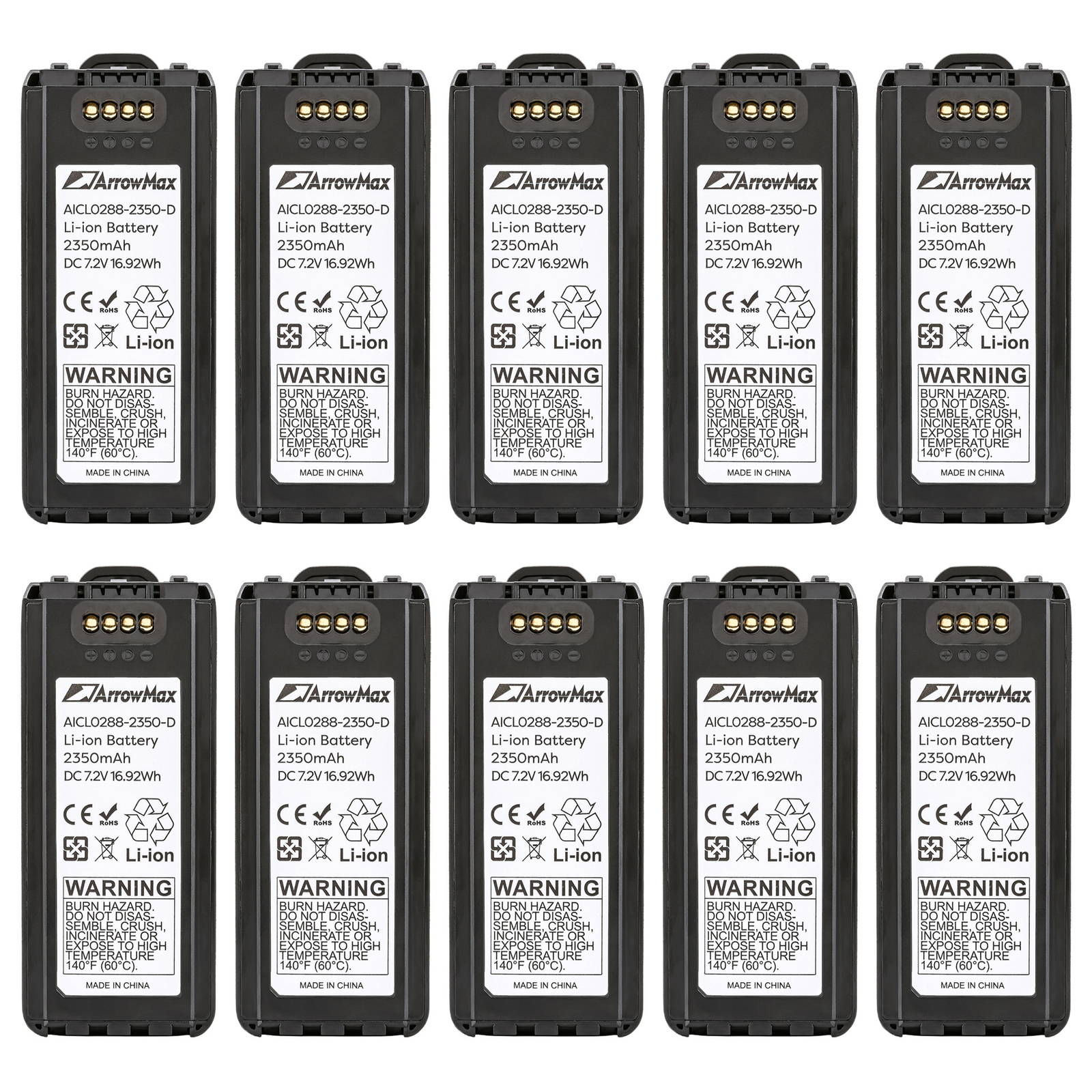 New 10PCS Li-ion Replacement Battery BP-288 for ICOM IC-A25 IA-A25NE IC ...