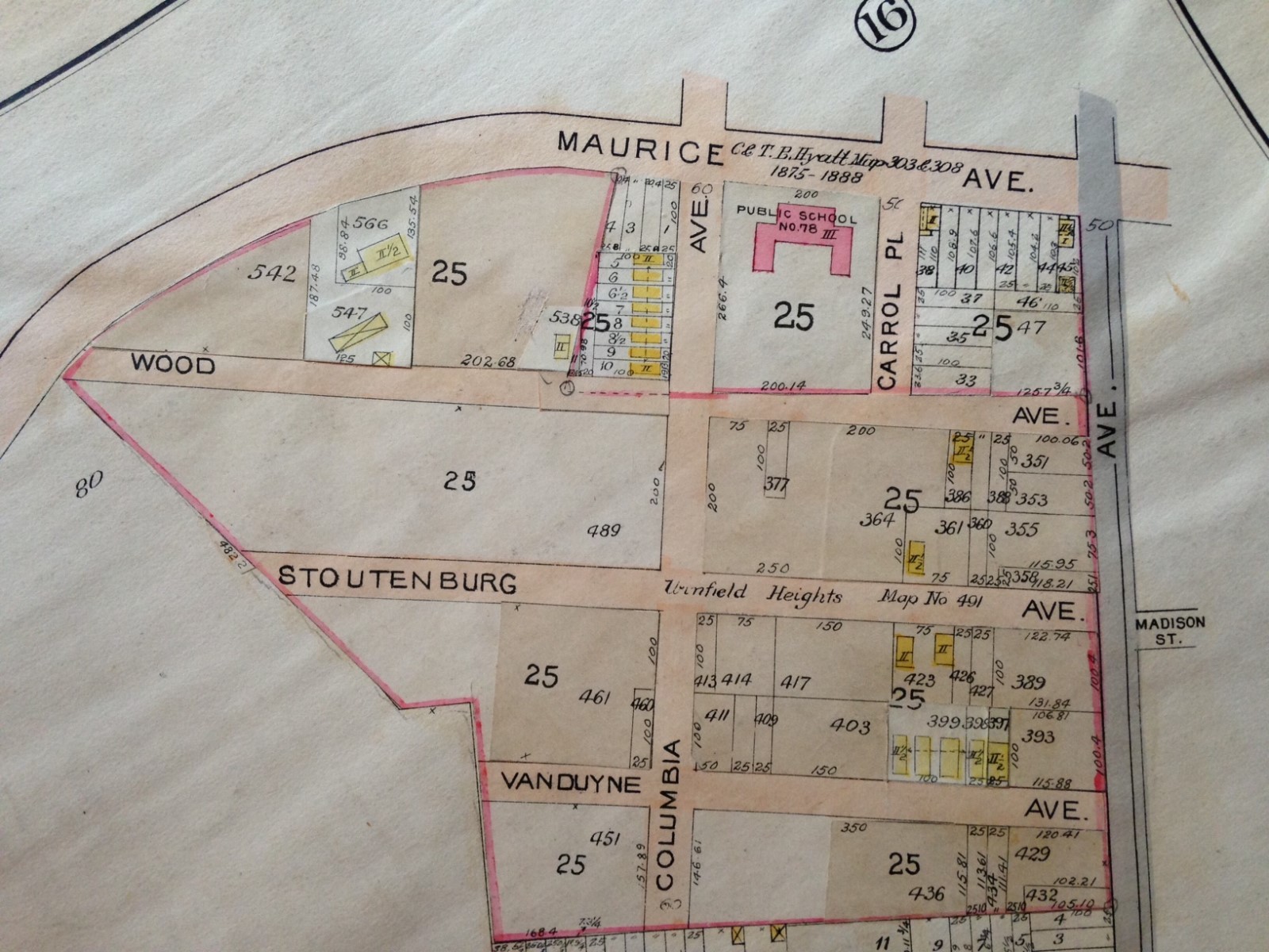 1908 E. BELCHER HYDE MASPETH MT. ZION CEMETERY P.S. 78 QUEENS NY PLAT ...