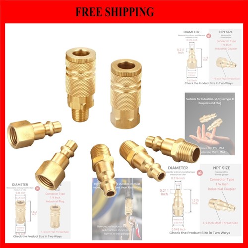 Air Hose Fittings Quick Connect Brass Air Coupler and Plug Kit ...