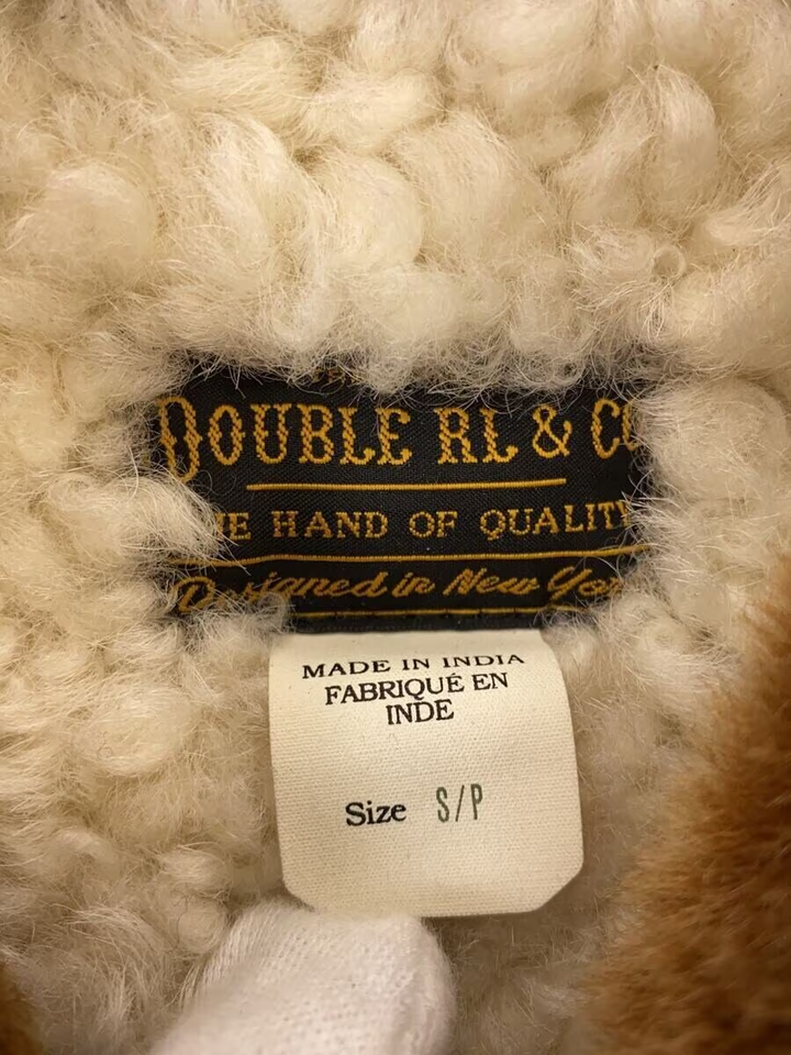 RRL Ralph Lauren Shearling Jacket Sheepskin Leather Size S Brown Pre ...