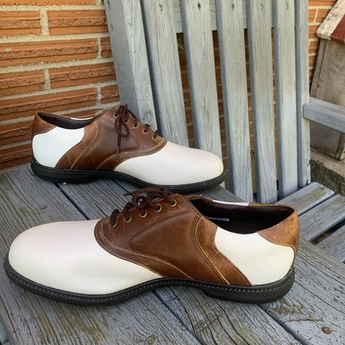 [NEW]FootJoy Icon Men's Golf Shoes- 58049 Sz 11.5M White Brown | eBay