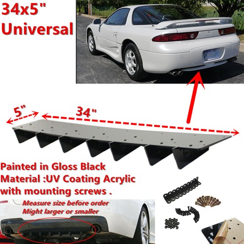 34x5" Fit For Mitsubishi 3000GT 94-99 Rear Diffuser Fin Air Splitter ...