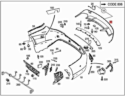 Genuine MERCEDES Cla C117 W117 Rear bumper bottom Trim bumper ...