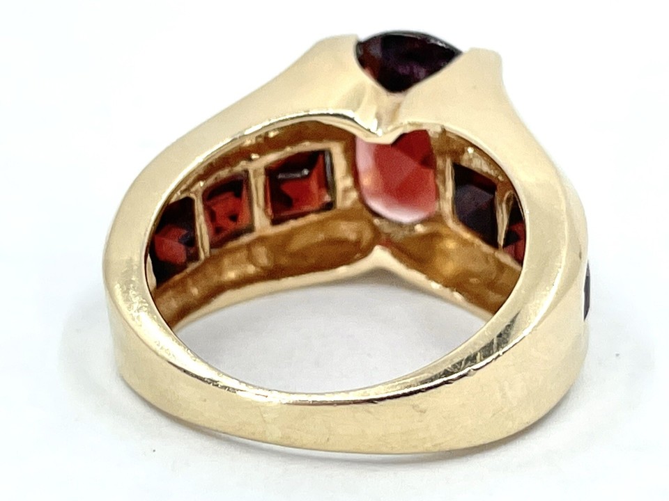 Designer John C. Rinker JCR 14K Yellow Gold Garnet Cocktail Ring Size 4 ...