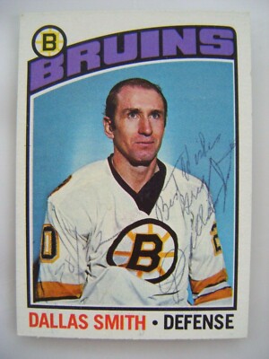 DALLAS SMITH signed BRUINS 1976-1977 Topps hockey card AUTO Autographed ...