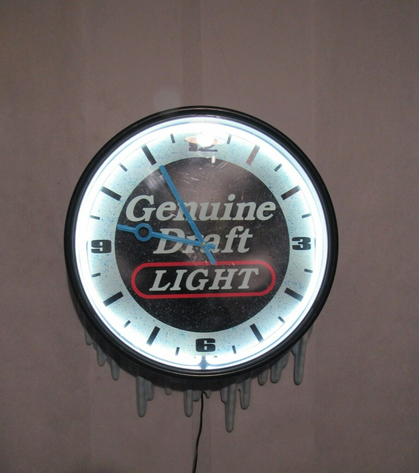 Vintage 1993 Miller Genuine Draft Light Beer Neon Clock Sign Light ...