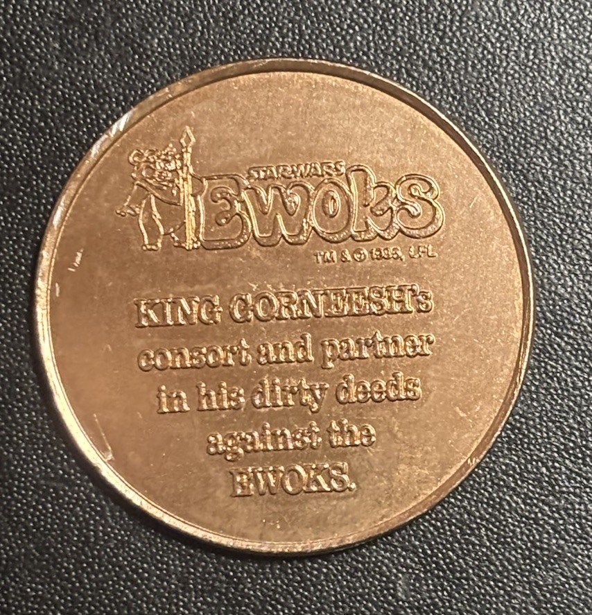 💫1985 Vintage Orig Kenner Star Wars POTF Urgah Dulok Ewoks Bronze Coin ...