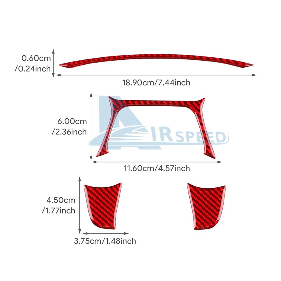 Red Carbon Fiber Speedometer Frame Stickers for Ford Focus RS ST SE ...