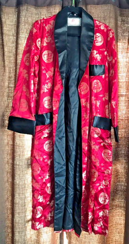 Solz Squirrel Robe Red Embroidered Dragon Silk Chinese Kimono Wrap Size 42 | eBay
