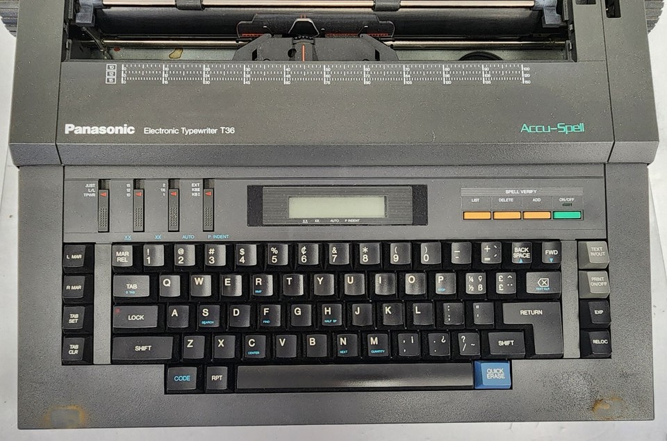 Panasonic Electronic Typewriter Accu-Spell T36 RK-T36 | eBay