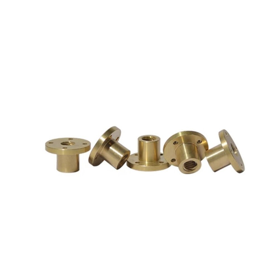 T8-T36 Trapezoidal 304 steel threaded rod Brass nut for trapezoidal ...