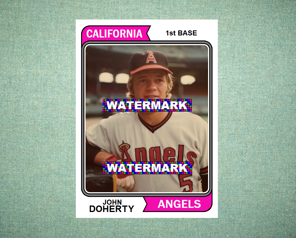 John Doherty California Angels 1974 Style Custom Baseball Art Card | eBay
