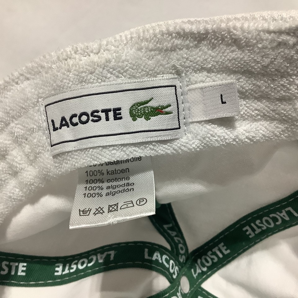 Men’s Vintage Lacoste 6 Panel Cap White Size L Adjustable Alligator | eBay