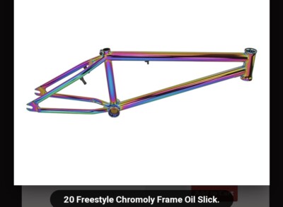 NEW OIL SLICK CHROMOLY BMX FREESTYLE BICYCLE FRAME, 20 INCH, SEE PICS ...