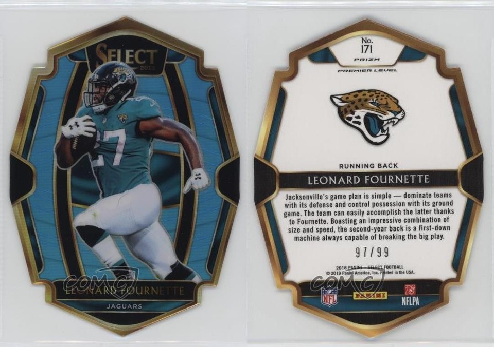 2018 Panini Select Premier Level Light Blue Prizm /99 Leonard Fournette ...