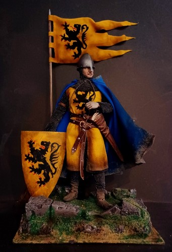 12" CUSTOM ROBERT III, THE LION OF FLANDERS, CRUSADER KNIGHT 1/6 FIGURE ...