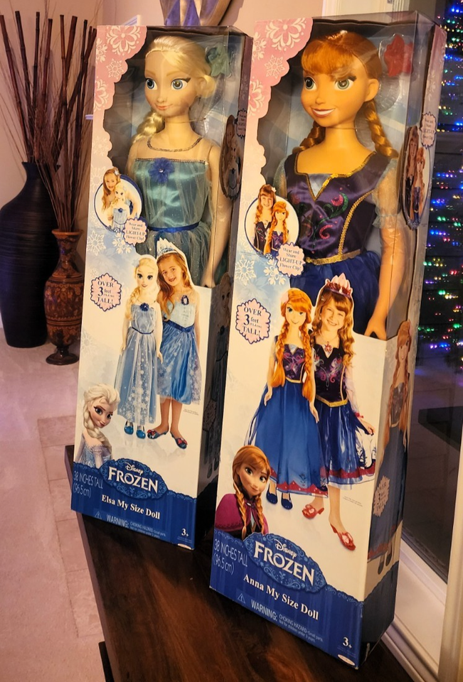 "RARE Disney Frozen Elsa & Anna My Size Doll" Lot from 2014 NIB ...
