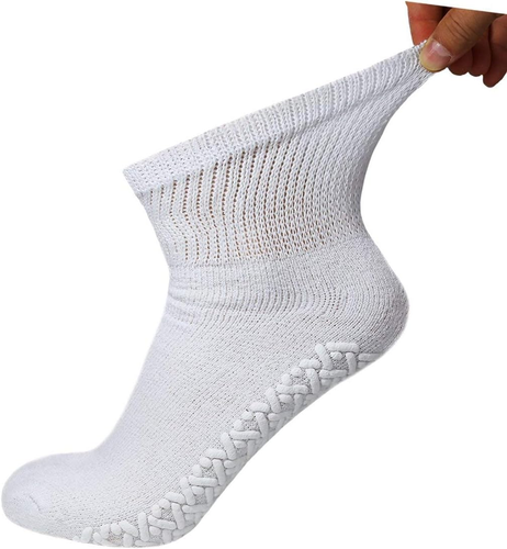 Non-Skid Cotton Ankle Socks, Non-Binding Neuropathy Diabetic Quarter Socks, 3-6 | eBay