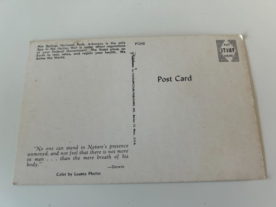 Hot Springs National Park Arkansas Fall Water Scene Postcard | eBay UK