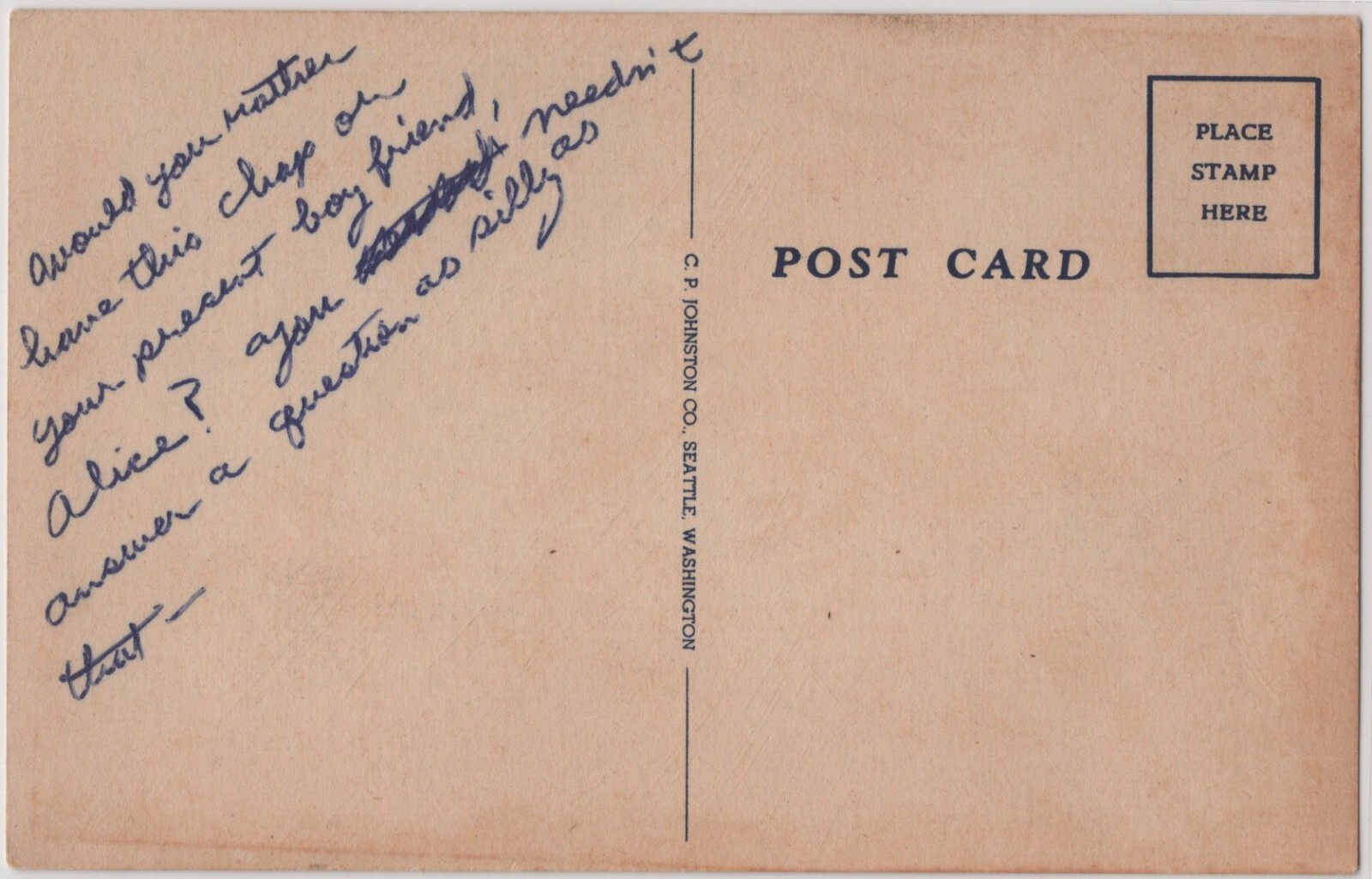 Vintage ALASKA Postcard "Eskimo and His Kayak" C.P. Johnston Linen ...