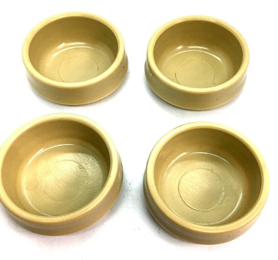CASTOR CUPS 50mm cream strong caster floor protectors / carpet glides ...