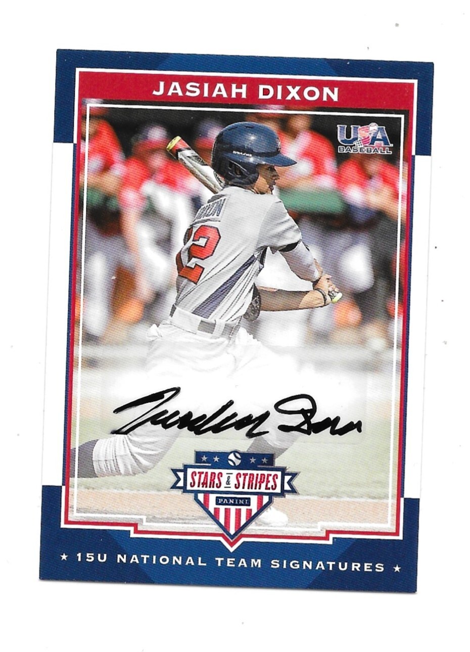 2017 USA Baseball Stars & Stripes RC Auto Black Ink Jasiah Dixon #14/25 ...