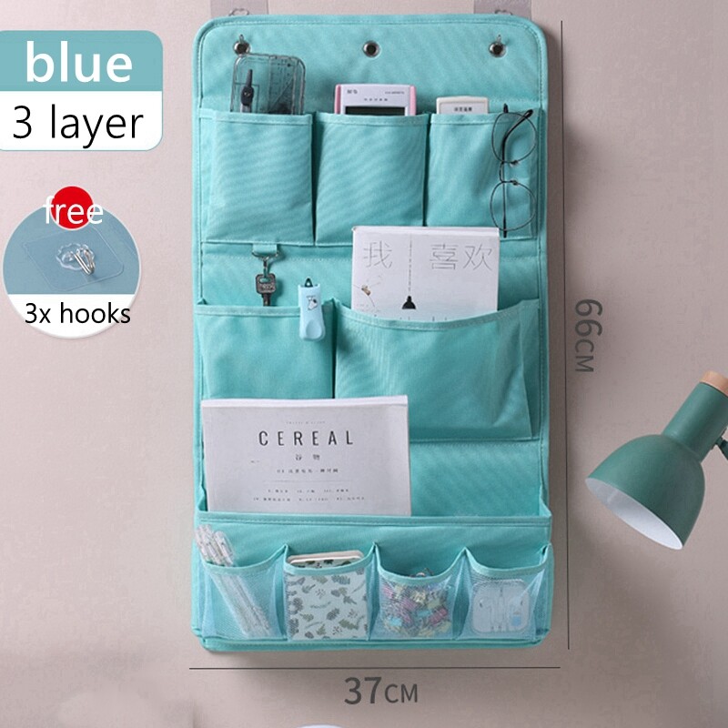Oxford Fabric Solid Wall Door Hanging Storage Bag Sundries Dormitory ...
