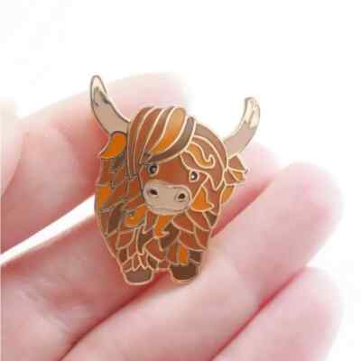 New Highland Cow Brooch Enamel Pin | eBay