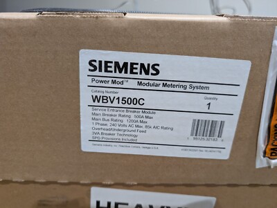 Siemens Power Mod Single Phase 500A 85k NEMA3R/SE Rated Main Module ...